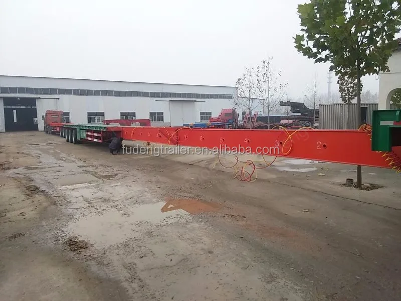Fudeng Brand Hot Customized 3 Axles Extendable Low Bed Semi Trailer ...