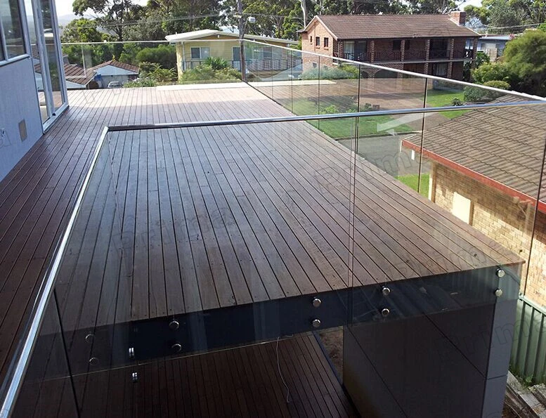 Outdoor Deck Glass Railing With Stainless Steel Cap Rail - Buy Aluminum ...