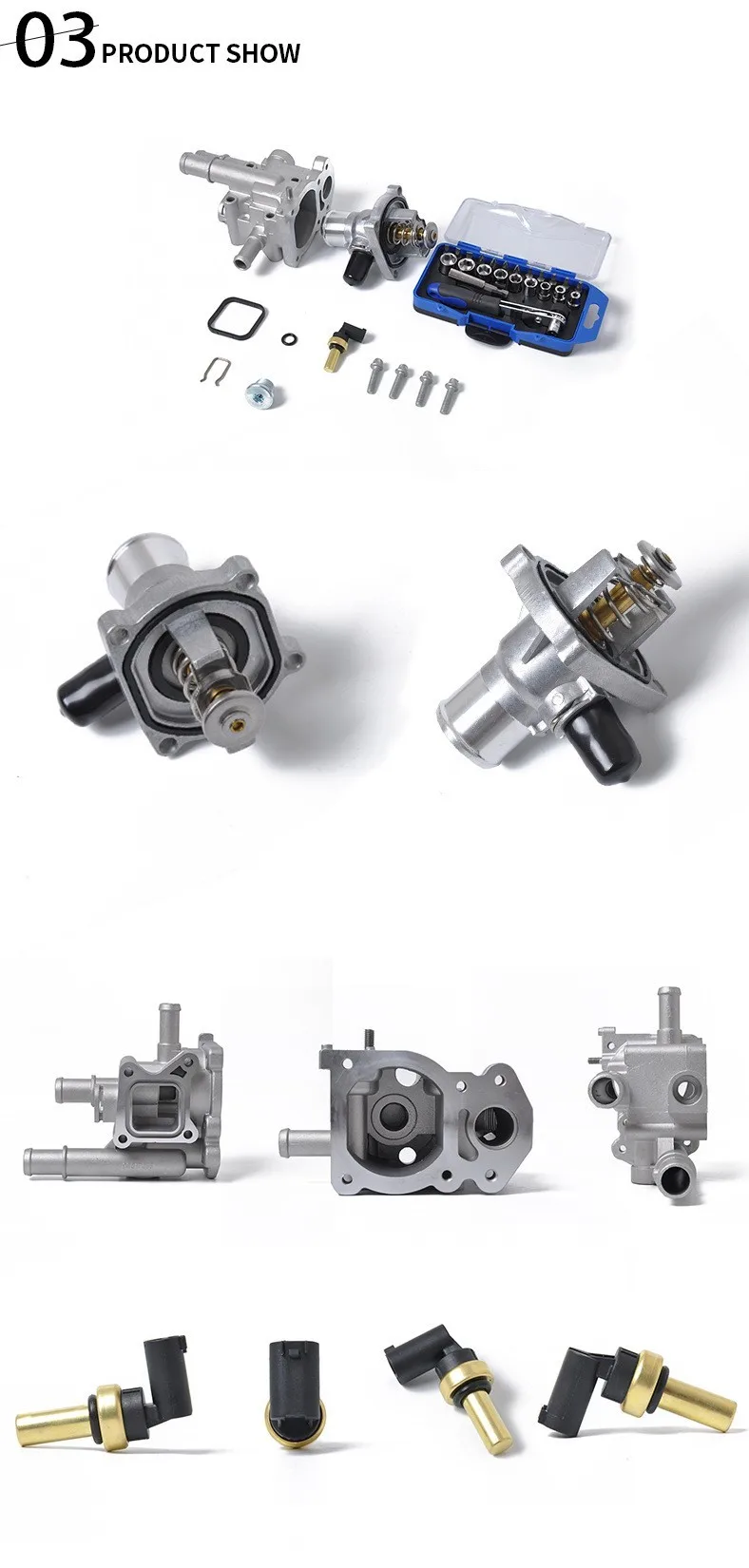 Thermostat Assembly Engine Cooling Thermostat Housing Cover & Sensor ...