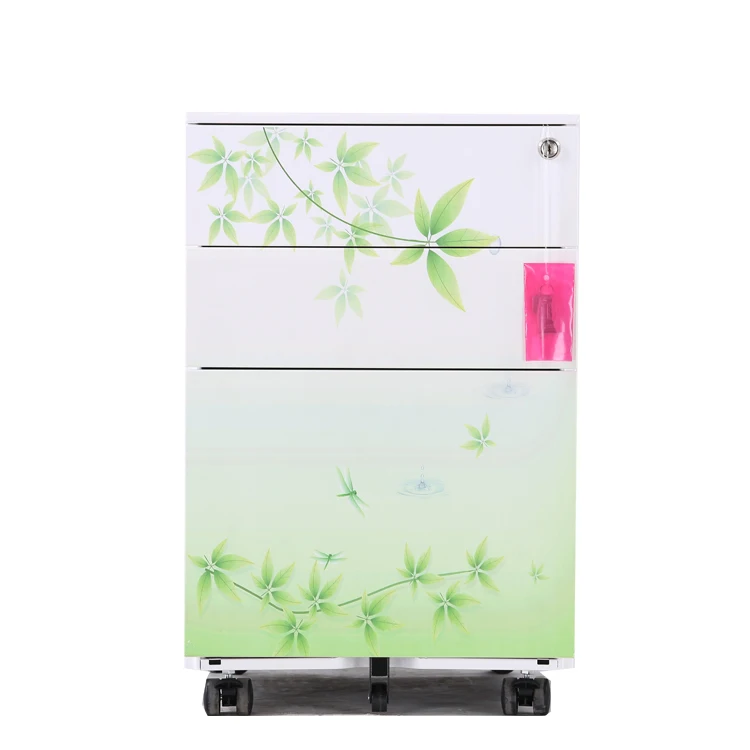 Lusterful Lock Green Movable File Cabinet - MILANO Office Furniture
