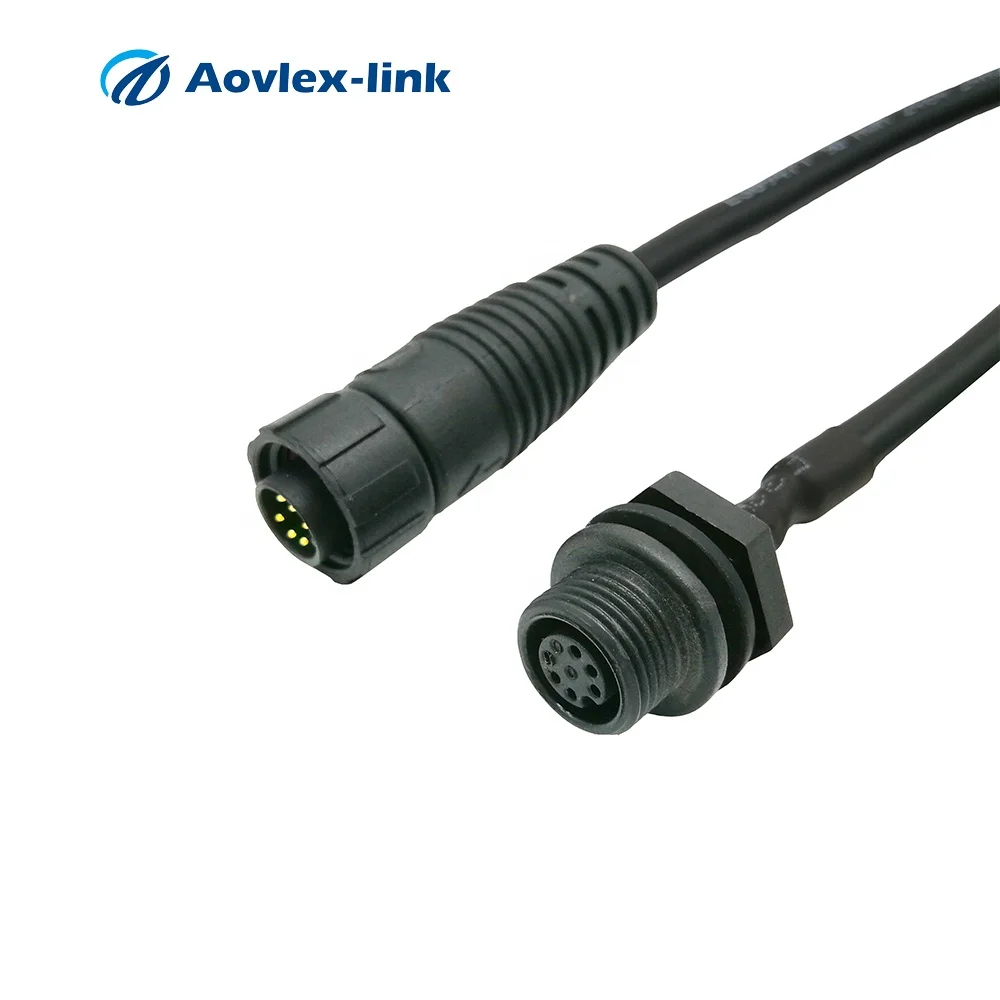 M12 Conector De Plástico 6pin Hombre Mujer Con Personalizado Moldeado ...