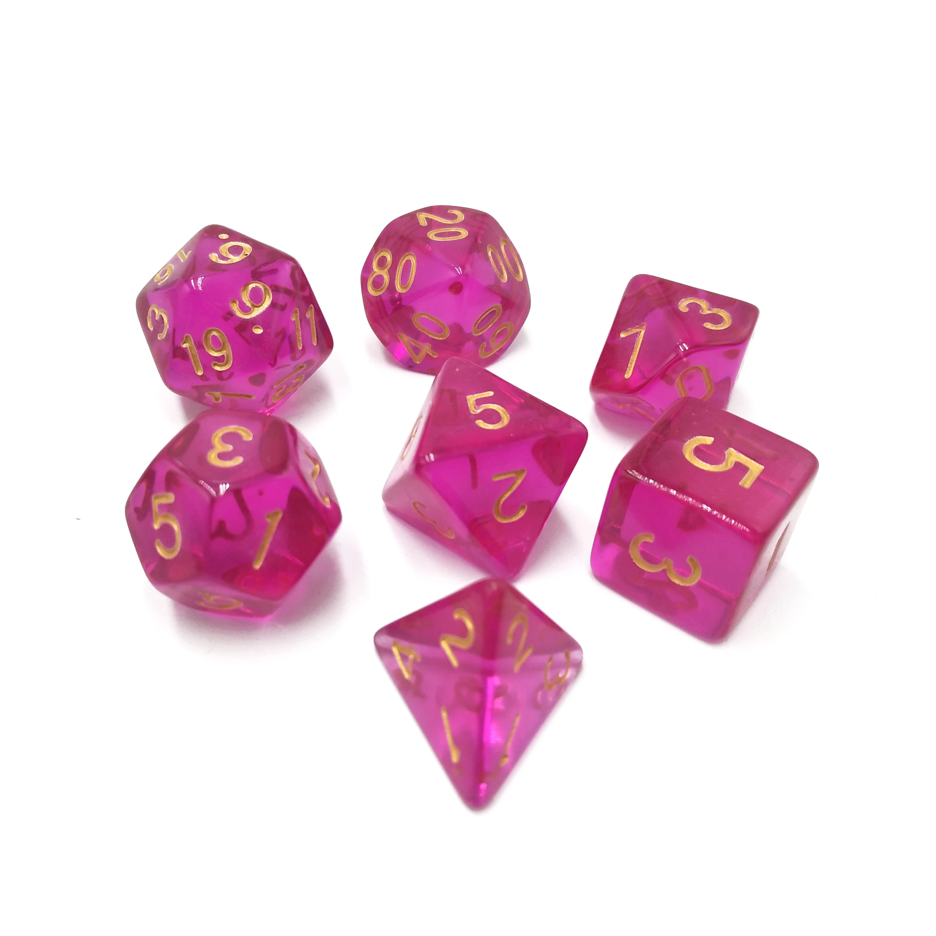 Oem Custom Gold-plated Plastic Dice Set With Metal Luster D4,D6,D8,D10 ...