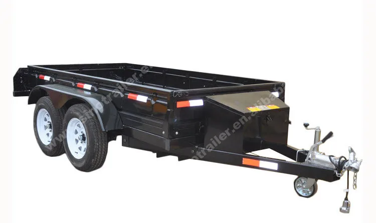 Tandem Vehicle Hydraulic Dump Steel Box Trailer with Electric Brakes