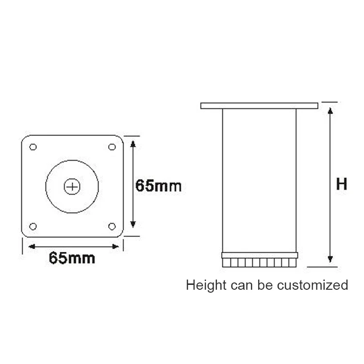 Adjustable Support Legs Furniture Legs Chrome 10 cm with Non Sliding ...