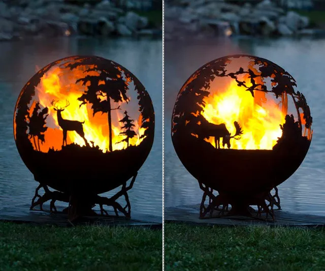 Garden Outdoor Metal Sphere World Map Globe Fire Pits| Alibaba.com