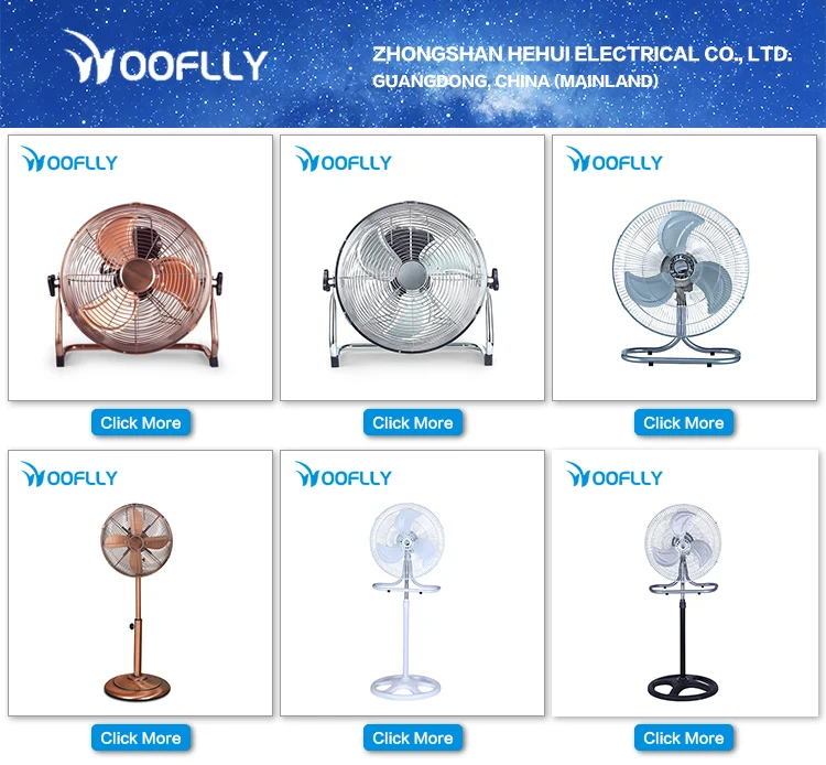 Pure Copper 20 Inch Industrial Floor Standing Fan With 3 Wings Aluminum ...