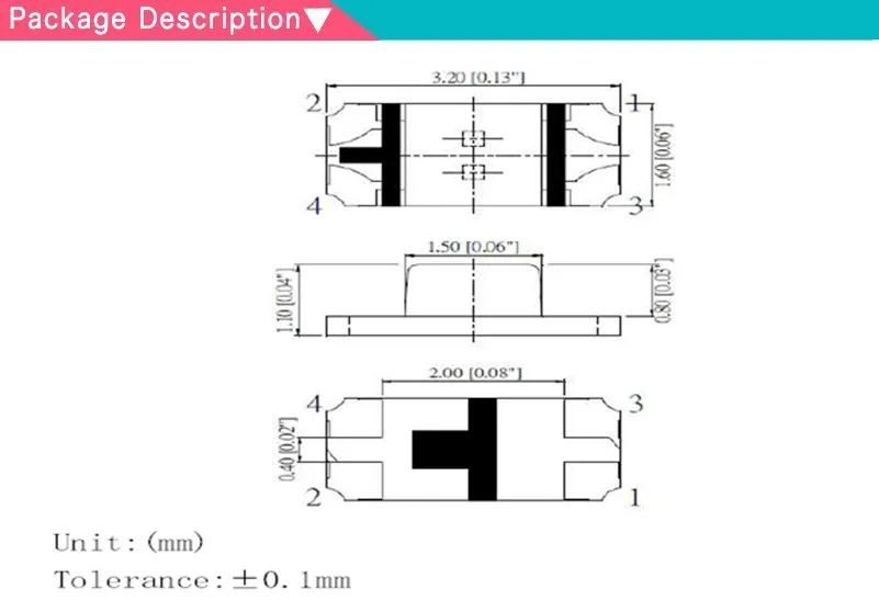 1206 Reverse Mount Smd Led Red And Yellow Green Color - Buy 1206 ...