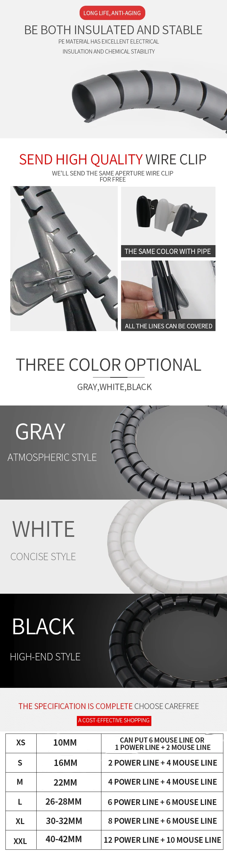 26-28mm Cable Sleeves Spiral Wrap Band For Wire,Wrapping Sleeves - Buy ...