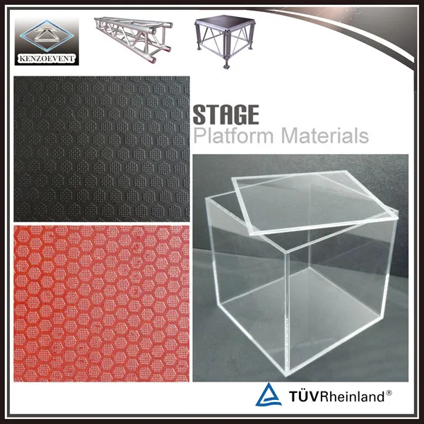 Acrylic Transparent Dance Floor with Aluminum Glass Stage Brace