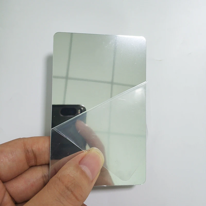 CXJ High Quality Credit Card Size PVC Mirror Business Card