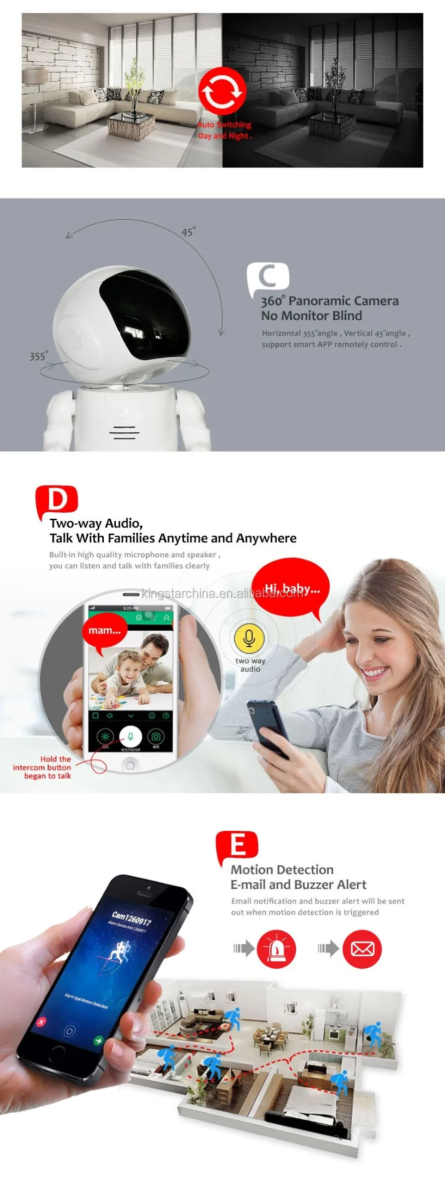 Ptz Robot Wifi Cctv Camera Home Security System 720p See Large Image ...