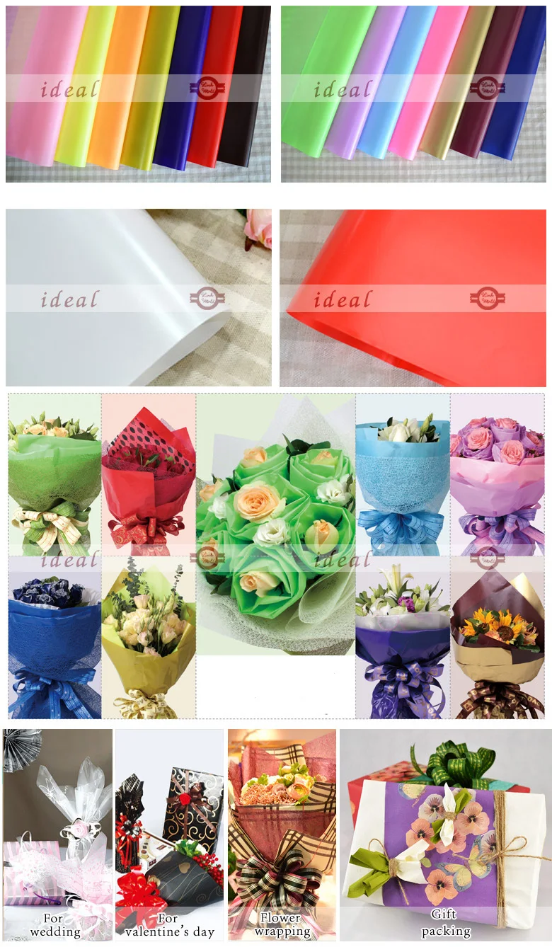 60*60cm Squares Colored Wax Paper For Flower Furit Wrapping - Buy ...