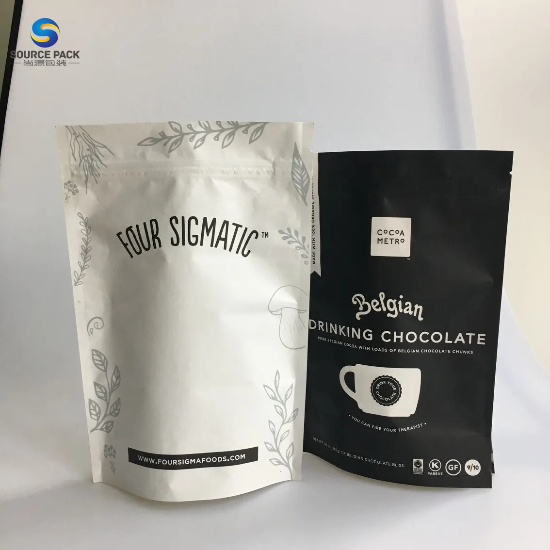 Rice Paper Food Green Stand up Pouch Zipper Bag with Window