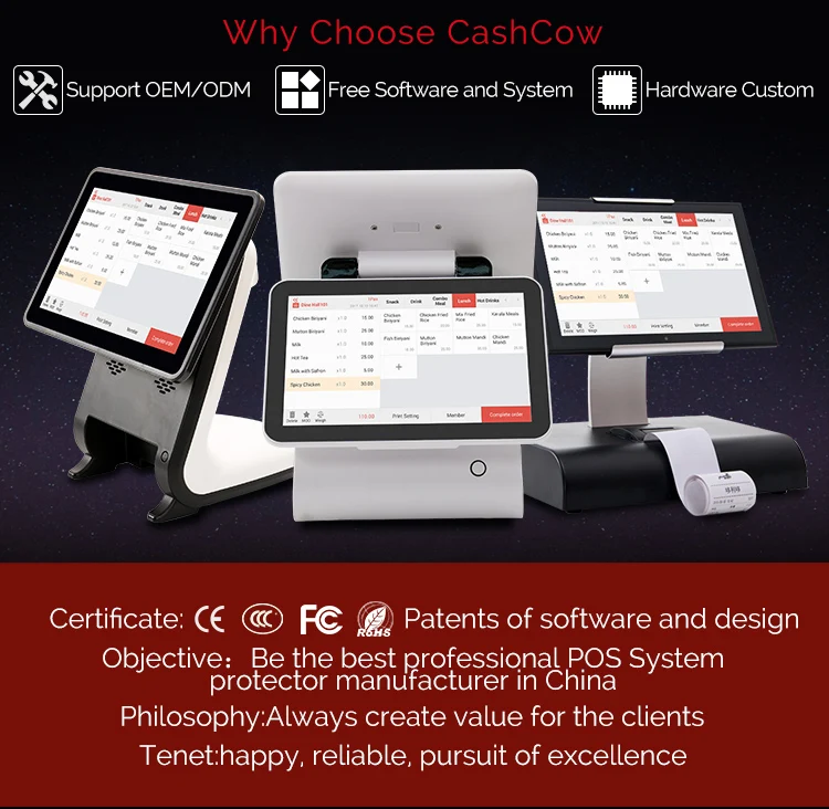 Cashcow Dual Screen POS System - 15 Inch Touchscreen PC