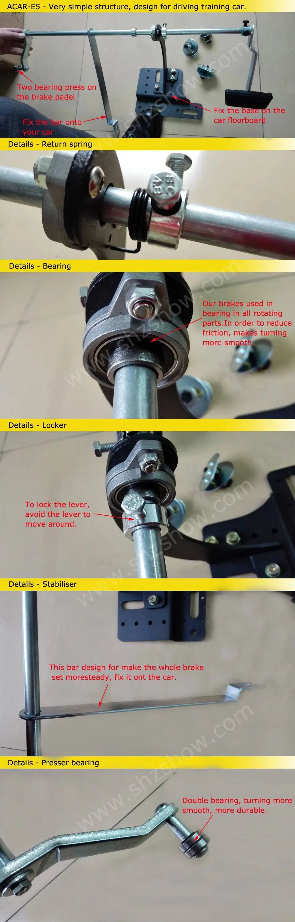 Dual Control Section Cable Operated Instructor Brake Kits| Alibaba.com