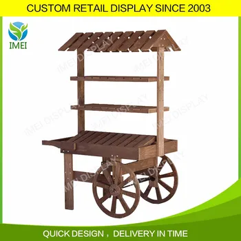 Hot Sale Decorative Mobile Wooden Wagon Display Carts - Buy Wooden ...