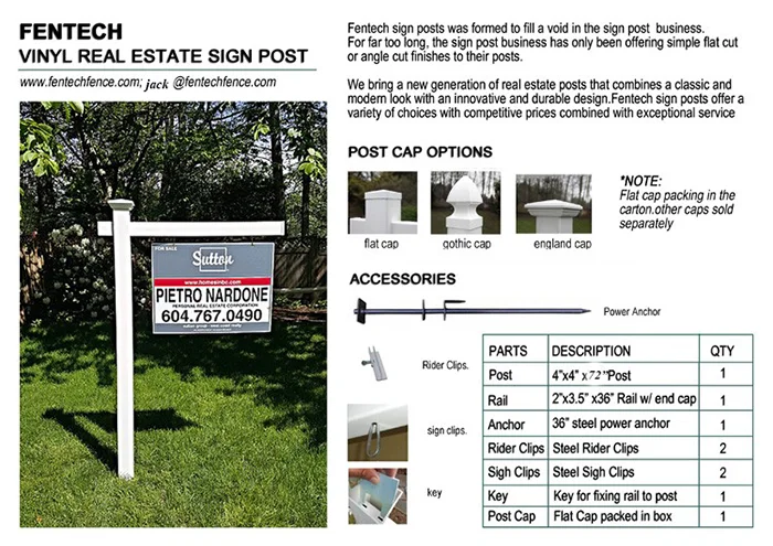 Durable Vinyl Sign Post - Ideal for Real Estate Outdoor Display
