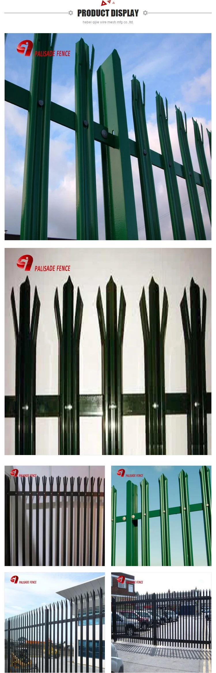 Park Green Color Pvc Security Palisade Fence Pales - Buy Second Hand ...