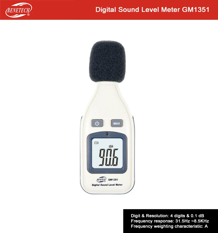 Modern And Compact Digital Sound Level Meter 30~130 Dba Office Sound ...