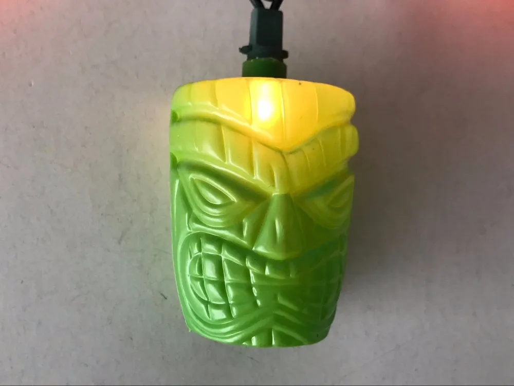 Ul Tropical Theme 10 Count Multicolor Polynesian Tiki Masks Light ...