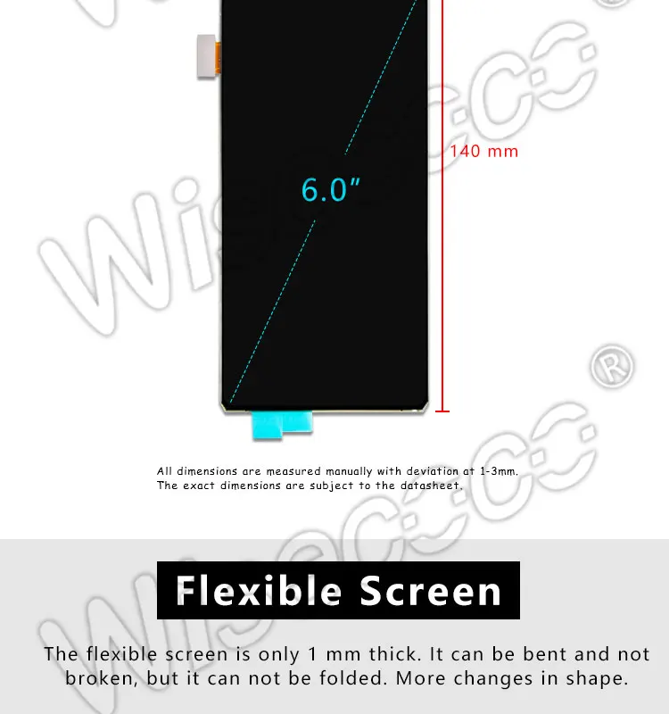 6 Inch Flexible OLED Display - 2K Resolution by Wisecoco