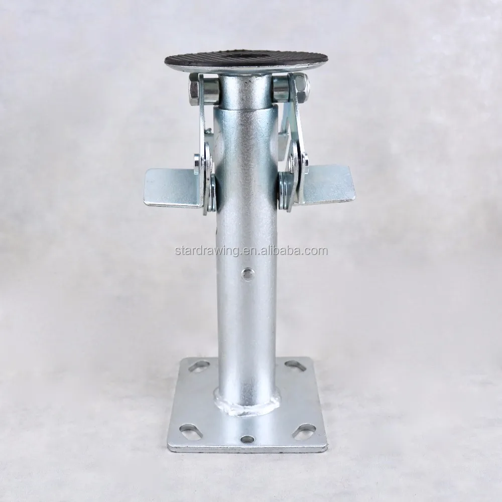 SS Foot Operated 8 Inch Caster Floor Lock - Non-Slip Rubber