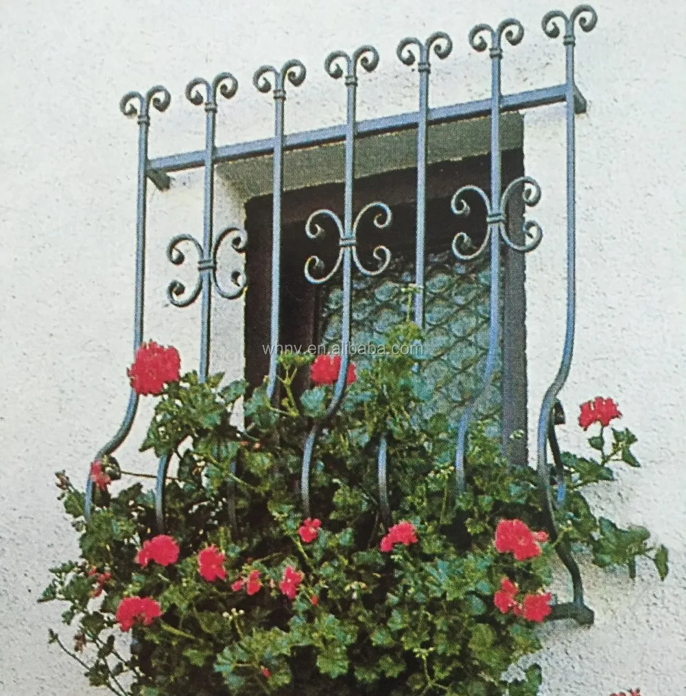 Ornamental Wrought Iron Window Grill Design for Security