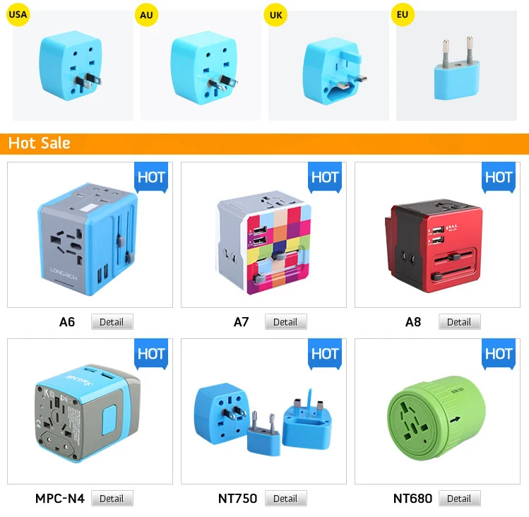Male To Male Electrical 220v To 110v Travel Universal Plug Adapter ...