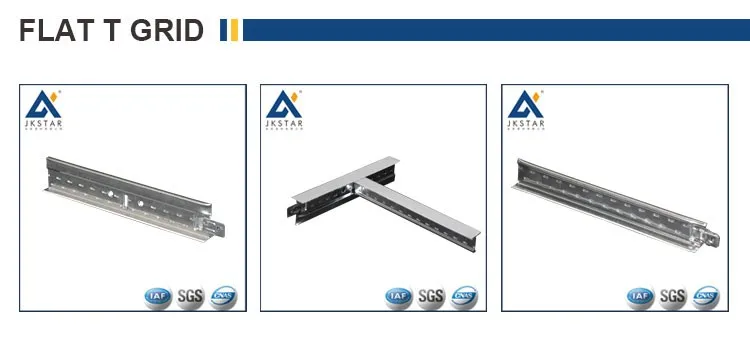 Flat Suspension Ceiling System T Bar Steel Ceiling Grid