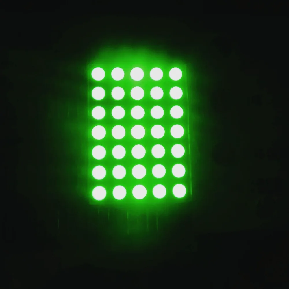 Mini Green Led 5x7 Matrix Display,Round Dot 7x5 Matrix Led - Buy 5x7 ...