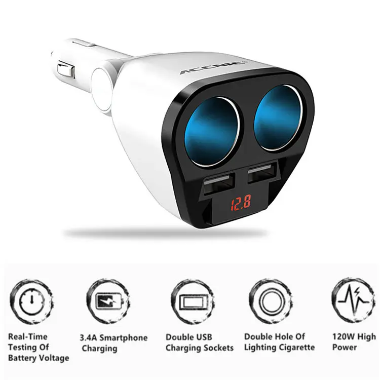 Usb Car Charger 12v Double Socket Universal Multi Phone Quick Dual Usb ...