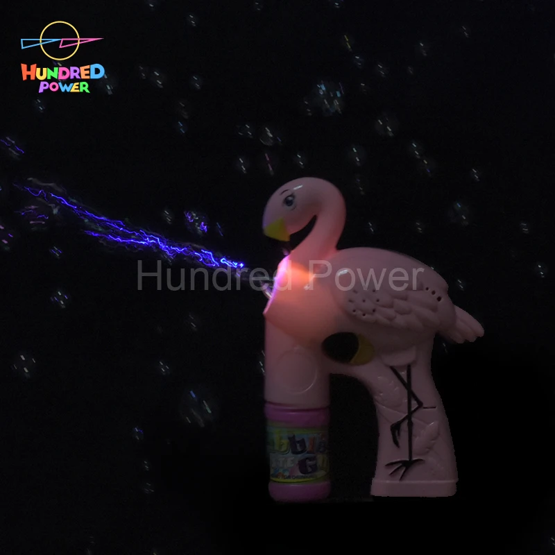 Flamingo Shooter Bubble Gun Light Up Bubbles Blower With Led Flashing ...