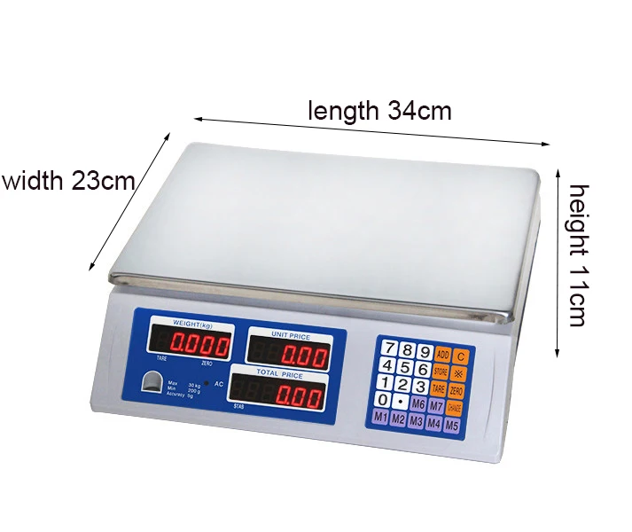 40kg Electronic Fruit Vegetable Weighing Scale For Food Fish Meat - Buy ...