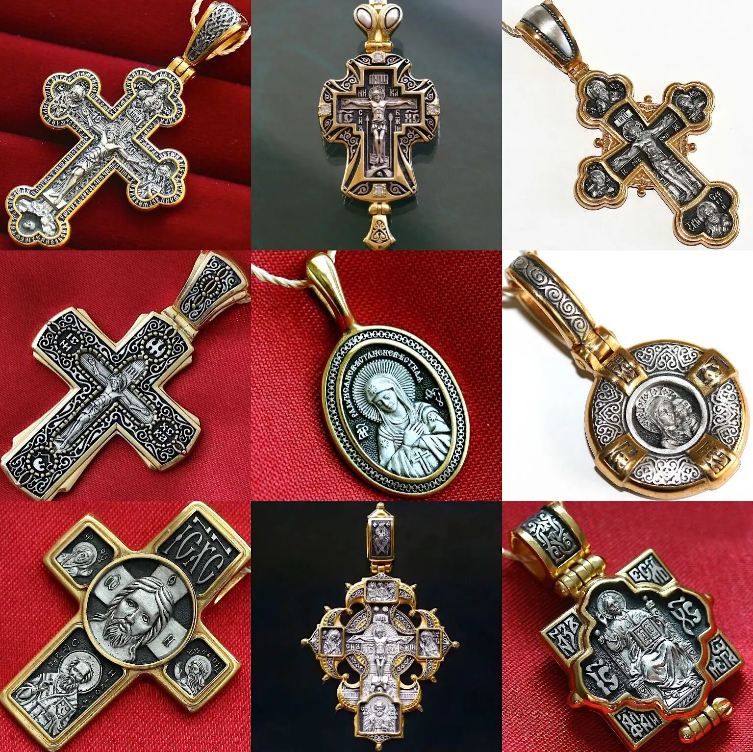 Handmade High Quality Russian Orthodox Catholic Cross Pendant Necklace ...