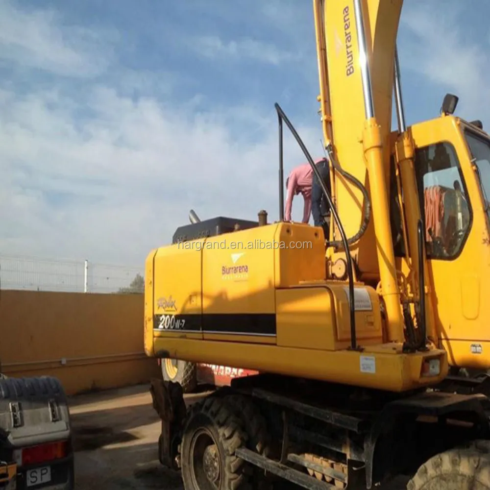 Used Korean Made 20t Wheel Excavator,Hyundai 200w-7 Wheel Excavator ...