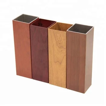 Wood Grain Finish Aluminum Square Hollow Tube Pipe For Decoration - Buy ...