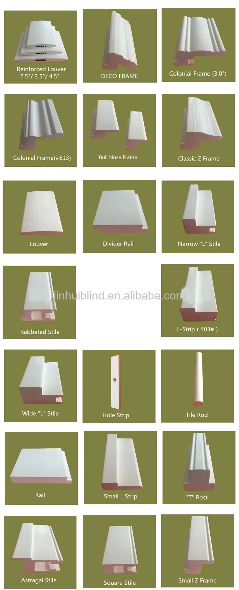 High Quality White PVC Plantation Shutter Parts - MKJ