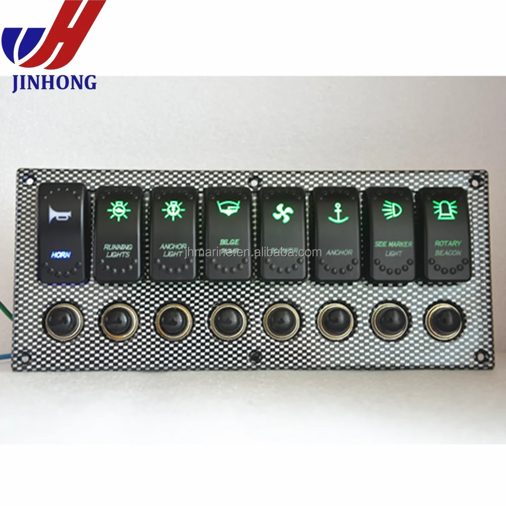 8 Gang Marine Rocker Switch Panel Carling Arb Size Switch Panel Rocker ...
