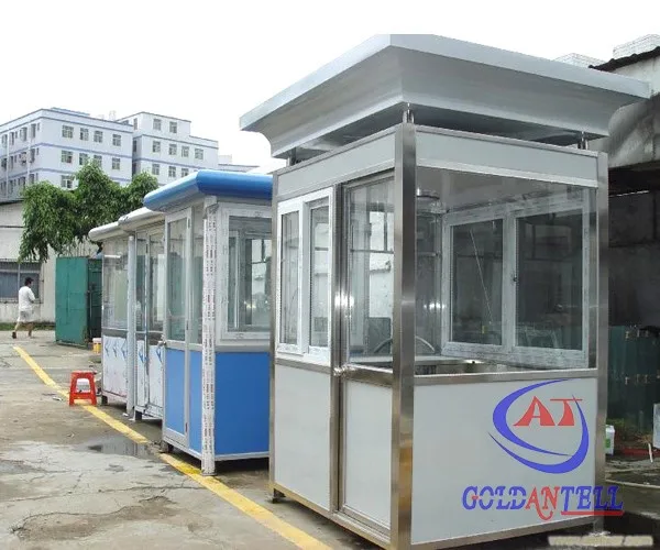 Low Cost Anti-rust Painted Guard Booth Steel Frame Mobile Security Post ...