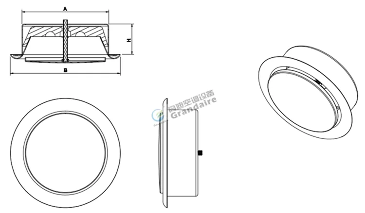 Hvac Round Exhaust Air Disc Ceiling Valve Diffuser - Buy Exhaust Air ...