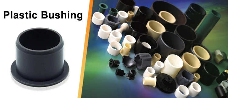 Factory customized nylon pa66 slide plastic sleeve with flange bushing ...