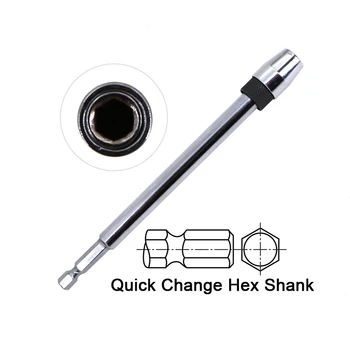 6 And 12 Inch Quick Change Hex Head Woodboring Bit Extension Bar With ...