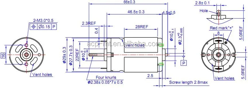 28500RPM High RPM 12v Dc Motor with Dual Shaft - ACP Brand