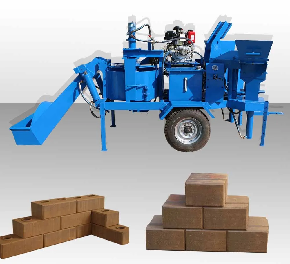 Semi-automatic M7mi Twin Host Interlocking Brave Earth Soil Clay Brick ...