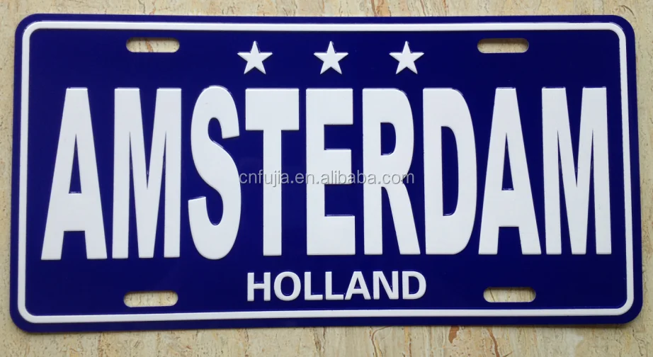 Amsterdam Full Color Printing Car Plate,Number Plate,Souvenir License ...