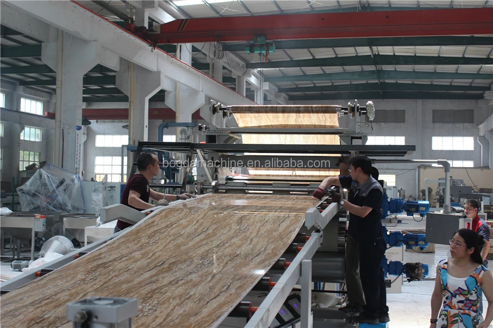 Pvc Plastic Vinyl Floor Production Line / Stone Pvc Floor Extrusion ...