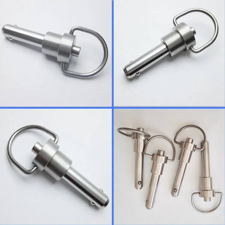 18-8 Stainless Steel Button Push T Handle Ring Grip Quick Release Ball ...