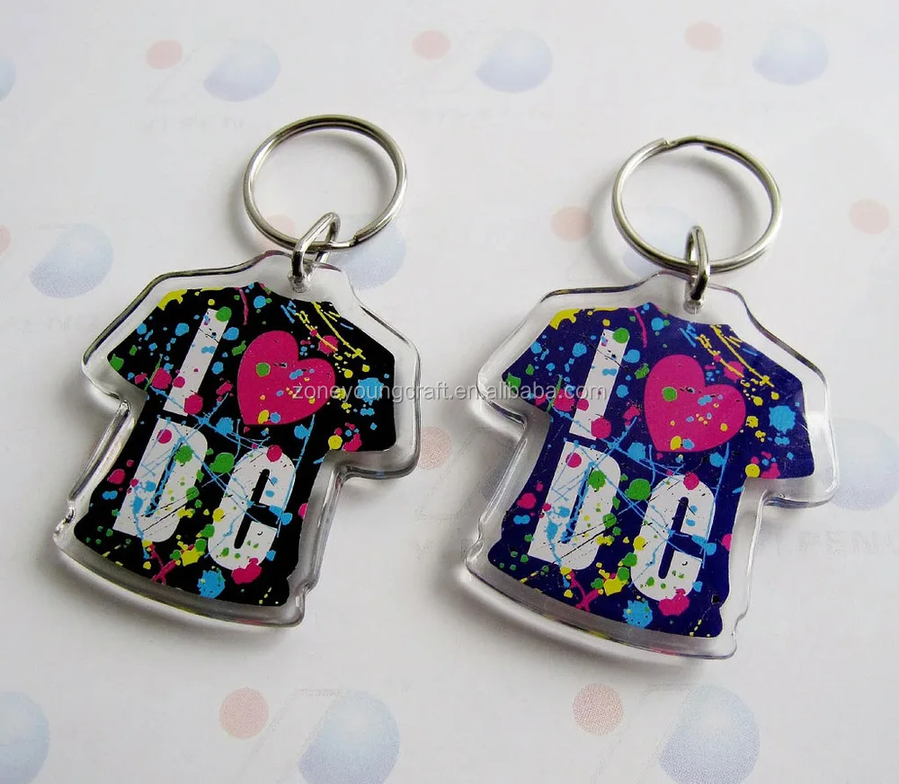 T Shirt Clothes Shaped Acrylic Keychain - Buy Clothes Shape Keychains ...