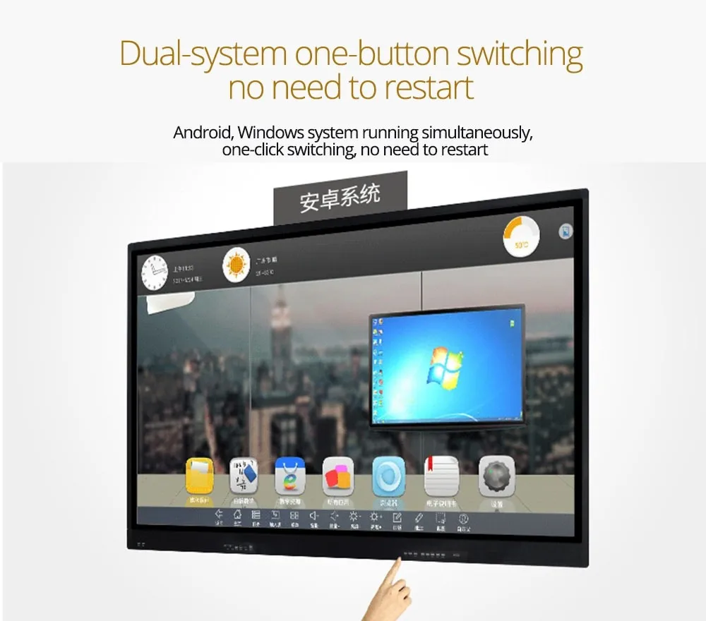 65inch Low Price Educational Whiteboard Led Backlight Touch Display 4k ...