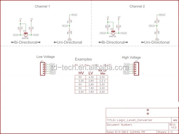 Taidacent 3.3V to 5V I2C 4 Channel Level Translator Module for Data ...